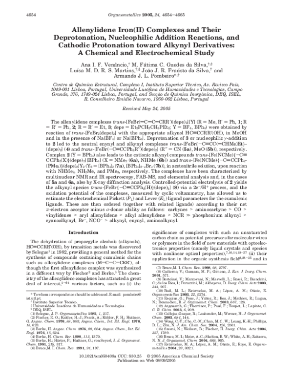 (PDF) Allenylidene Iron(II) Complexes and Their Deprotonation ...