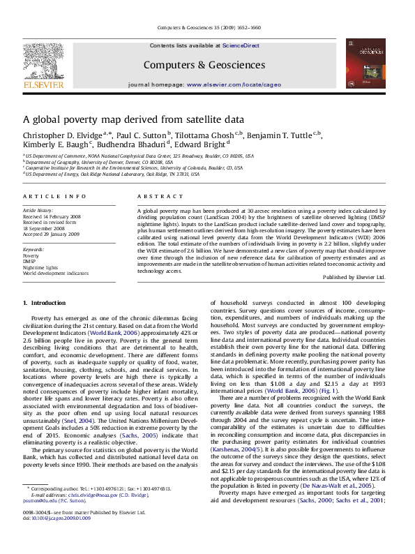 (PDF) A global poverty map derived from satellite data