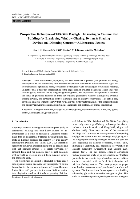 (PDF) Prospective techniques of effective daylight harvesting in ...