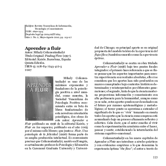 (PDF) Aprender a fluir