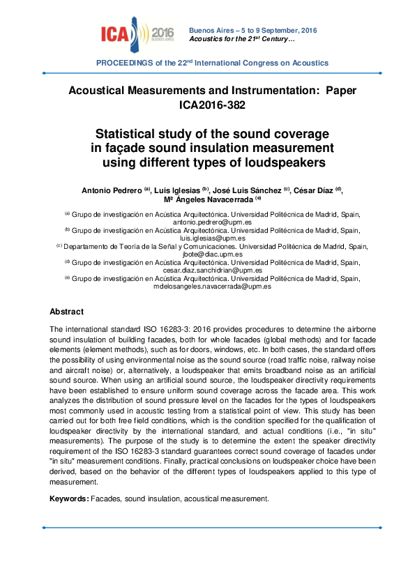 (PDF) Statistical study of the sound coverage in façade sound ...