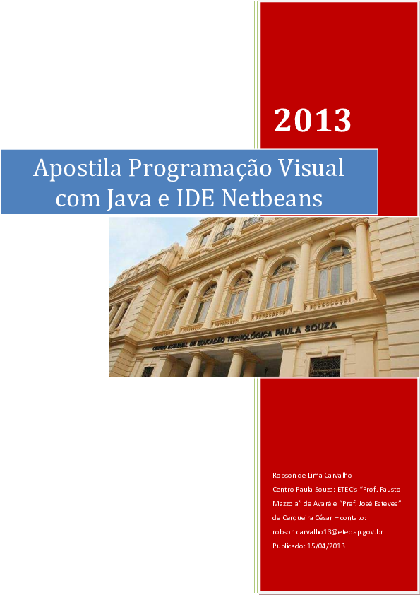 Pdf Apostila Programação Visual Com Java E Ide Netbeans