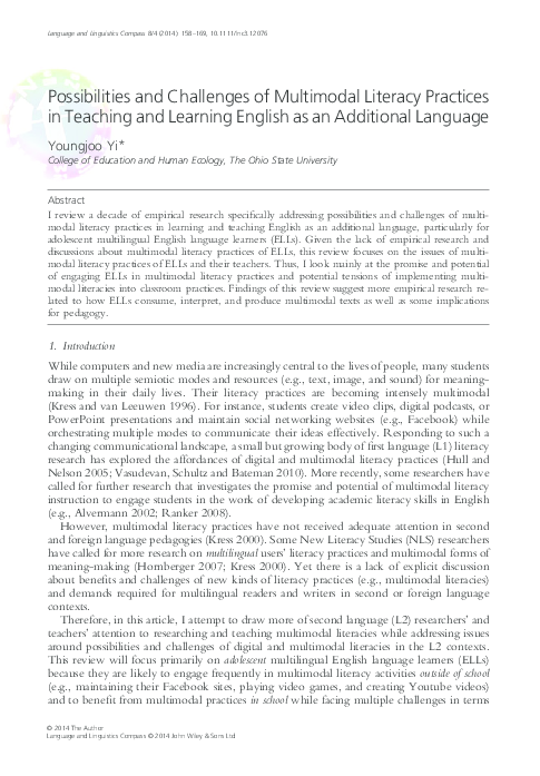 (PDF) Possibilities and Challenges of Multimodal Literacy Practices in ...