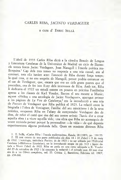 (PDF) Carles Riba, Jacinto Verdaguer