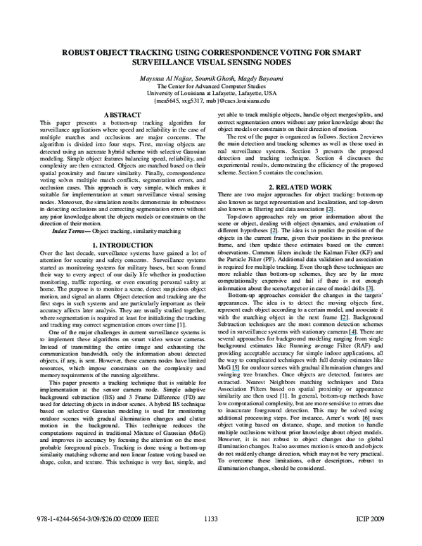 Pdf Robust Object Tracking Using Correspondence Voting For Smart