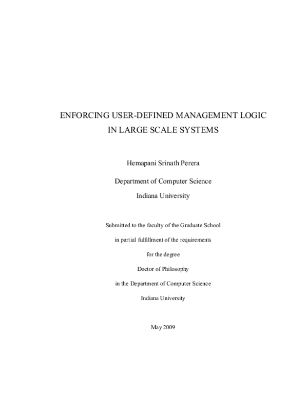 (PDF) Enforcing User-Defined Management Logic in Large Scale Systems