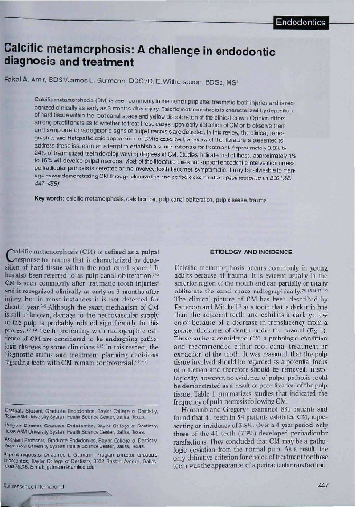 (PDF) Calcific metamorphosis: A challenge in endodontic diagnosis and ...