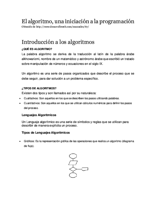 (PDF) El algoritmo, una iniciación a la programación Introducción a los ...