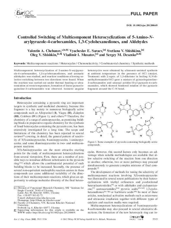 (PDF) MultiComponent Reactions in Heterocyclic Chemistry