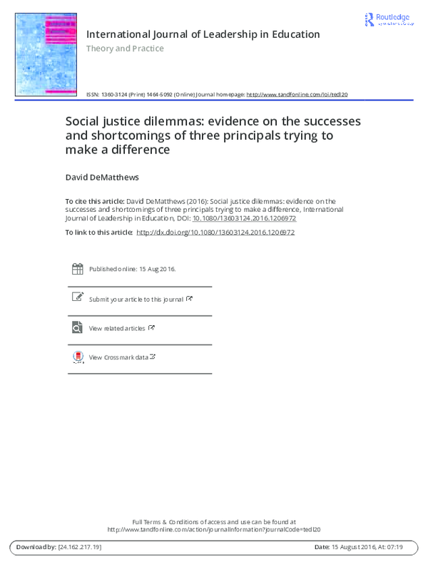 (PDF) Social justice dilemmas: evidence on the successes and ...