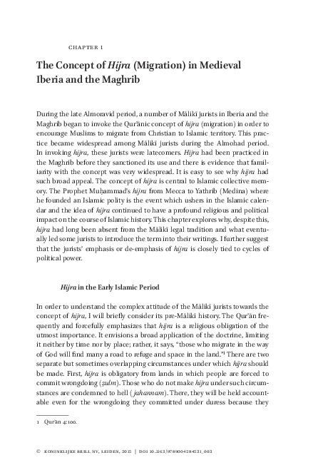 (PDF) The Concept of Hijra (Migration) in Medieval Iberia and the Maghrib