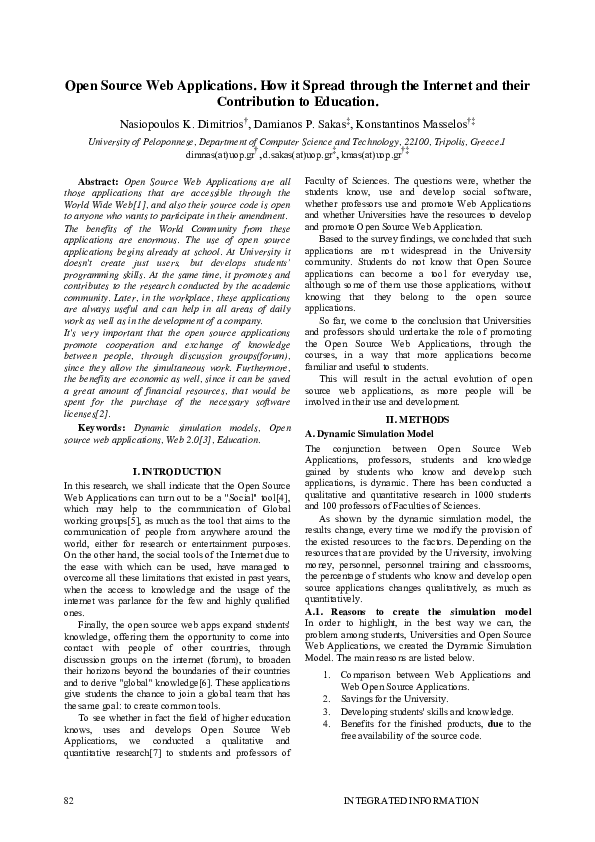 (PDF) Open Source Web Applications. How it Spread through the Internet ...