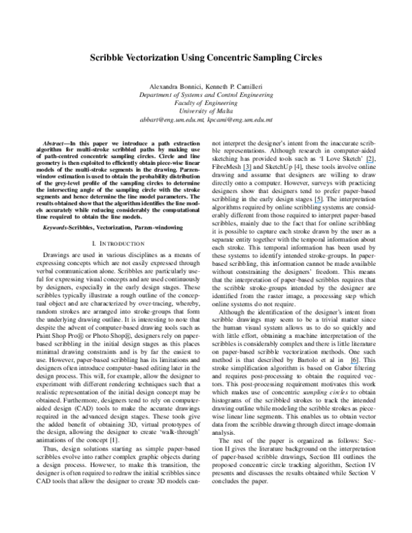 (PDF) Scribble Vectorization Using Concentric Sampling Circles
