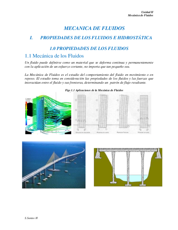 (PDF) MECANICA DE FLUIDOS I. PROPIEDADES DE LOS FLUIDOS E HIDROSTÁTICA 1.0 PROPIEDADES DE LOS ...