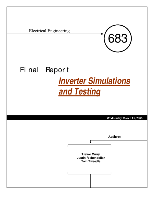 (PDF) Inverter Simulations and Testing Electrical Engineering