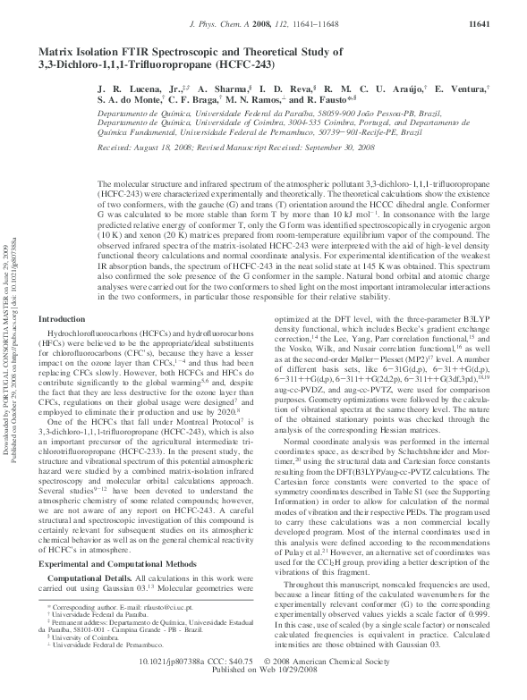 (PDF) Matrix isolation FTIR spectroscopic and theoretical study of ...