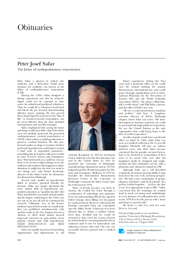 (PDF) Peter Josef Safar
