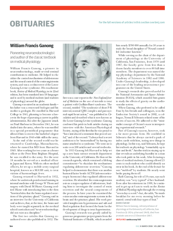 (PDF) William Francis Ganong