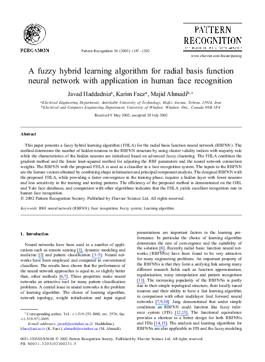 Pdf A Fuzzy Hybrid Learning Algorithm For Radial Basis Function