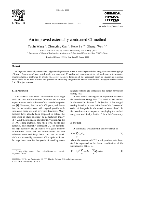 (PDF) An improved externally contracted CI method