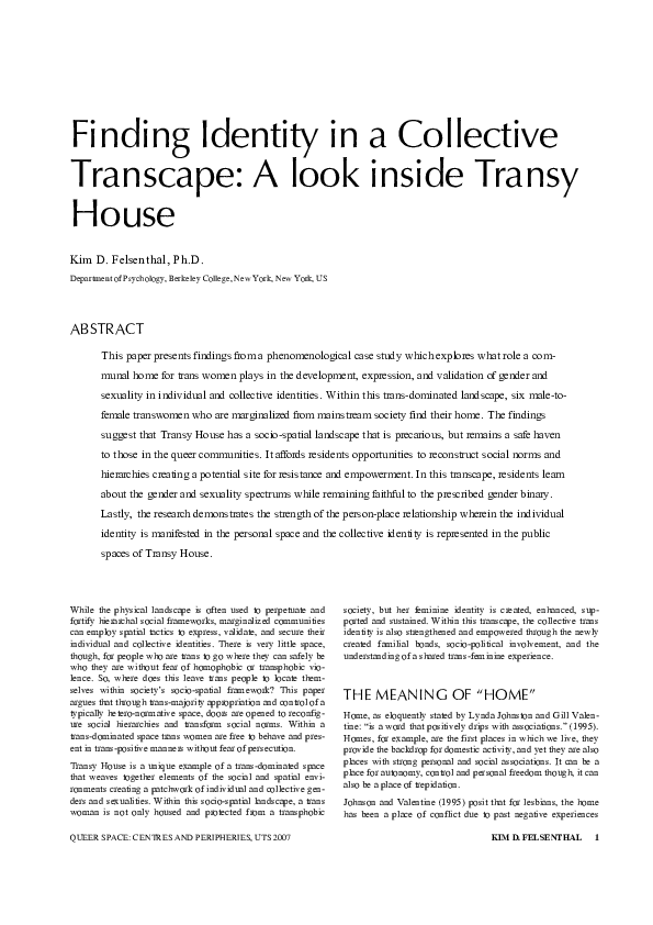 (PDF) Finding Identity in a Collective Transcape: A look inside Transy ...