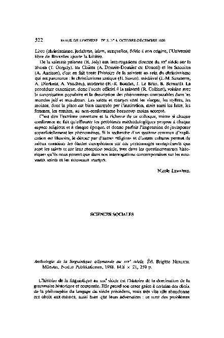 (PDF) Sciences sociales
