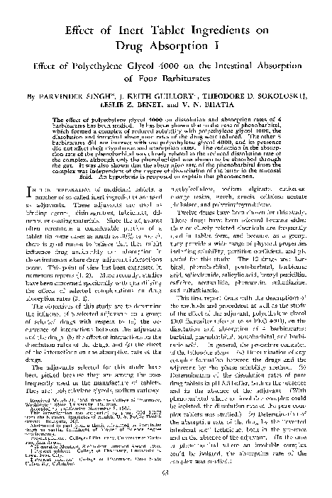 (PDF) Effect of inert tablet ingredients on drug absorption I. Effect ...