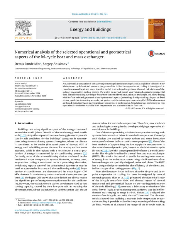 (PDF) Numerical analysis of the selected operational and geometrical aspects of the M-cycle heat ...