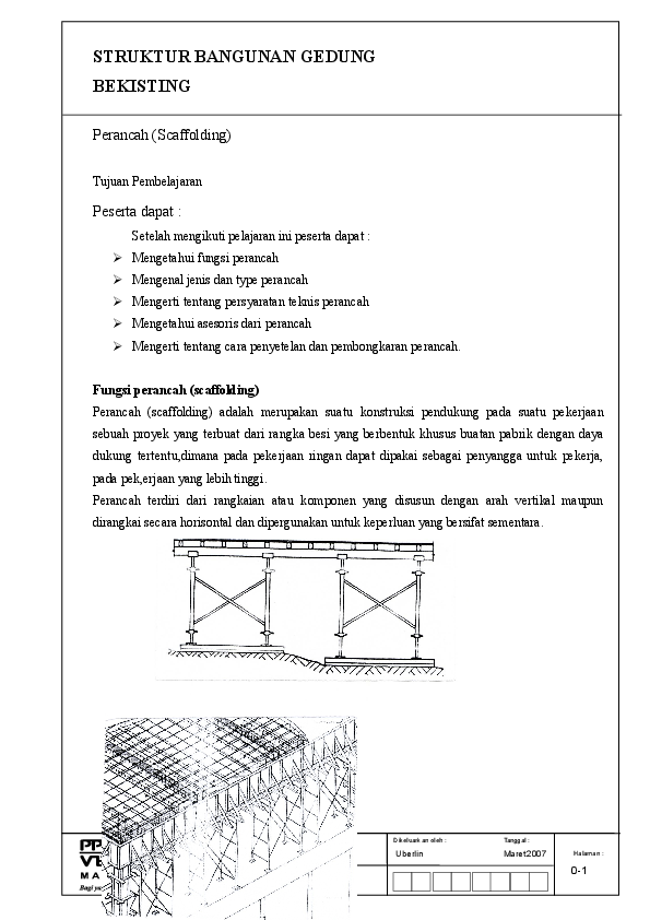 (DOC) STRUKTUR BANGUNAN GEDUNG BEKISTING Perancah (Scaffolding