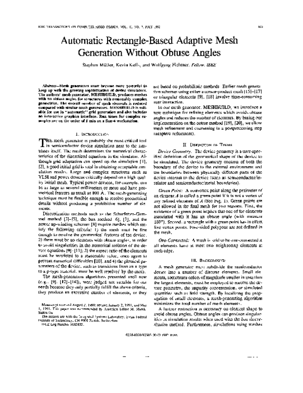 Pdf Automatic Rectangle Based Adaptive Mesh Generation Without Obtuse
