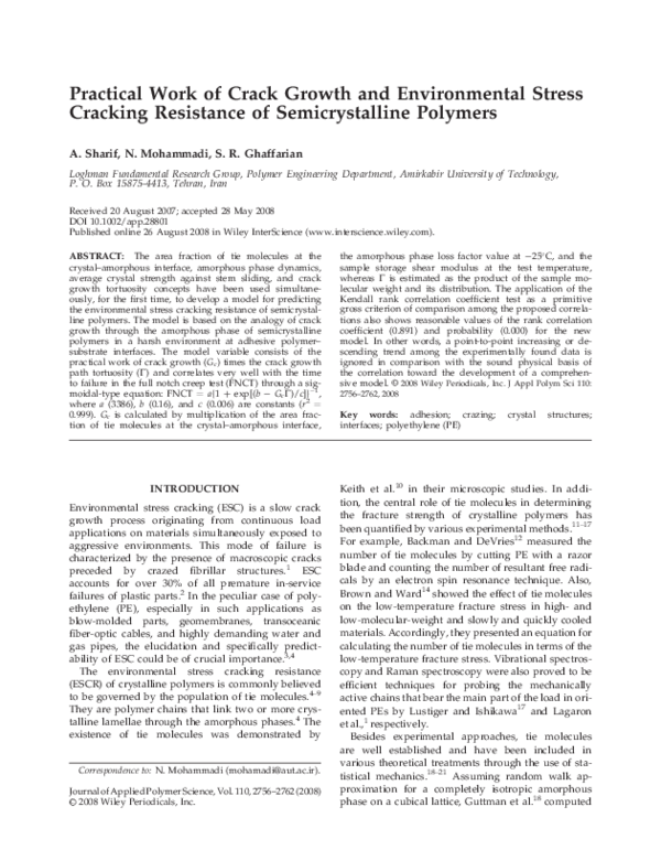 (PDF) Practical work of crack growth and environmental stress cracking ...