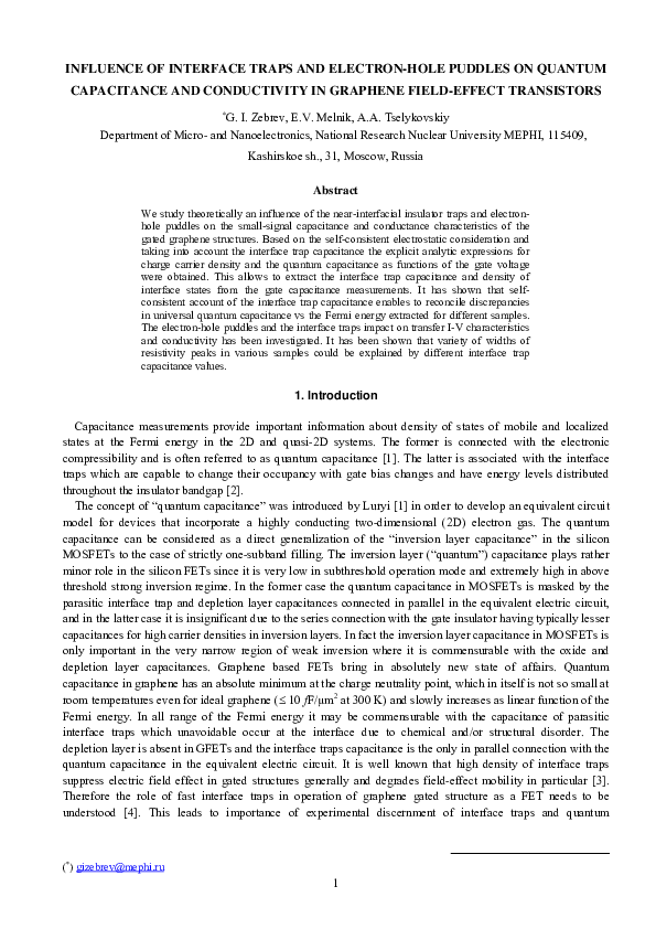 (PDF) Quantum Capacitance vs Chemical Potential Universal Curve and Interface Trap Parameter ...