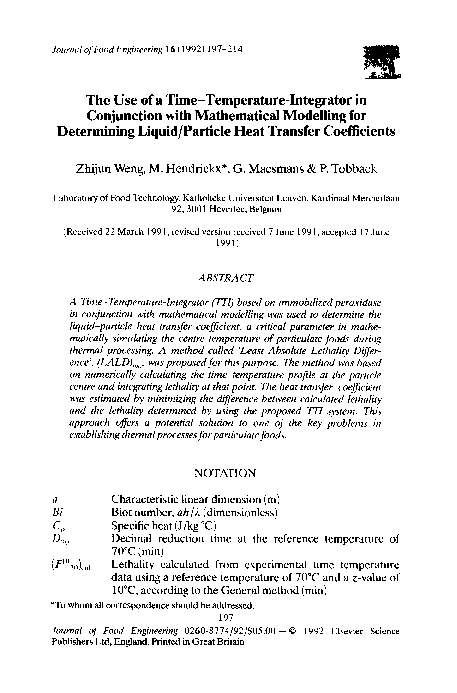 (PDF) The use of a Time-Temperature-Integrator in conjunction with ...