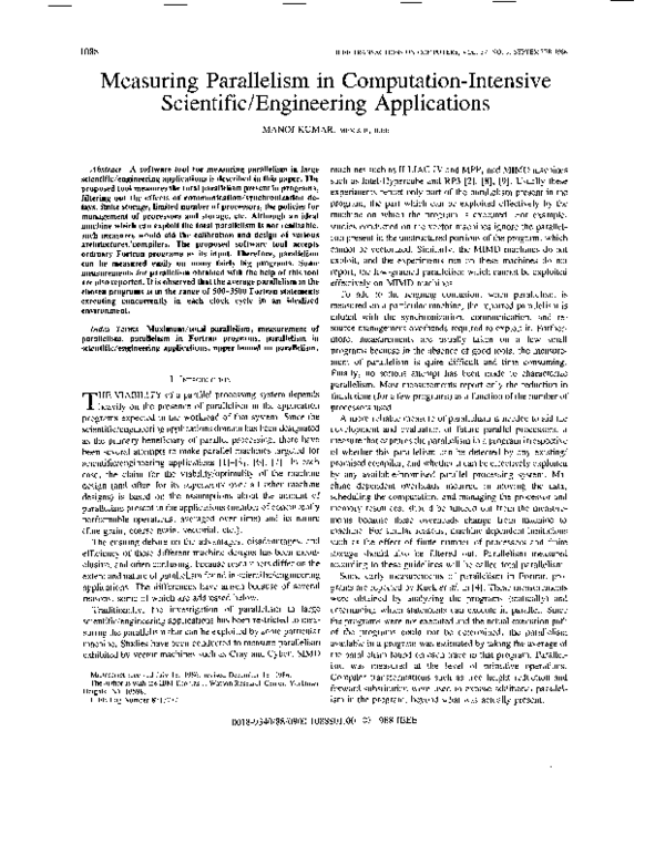 (PDF) Measuring Parallelism in Computation-Intensive Scientific ...