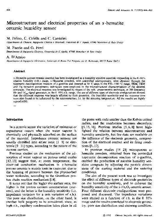 (PDF) Microstructure and electrical properties of an α-hematite ceramic ...