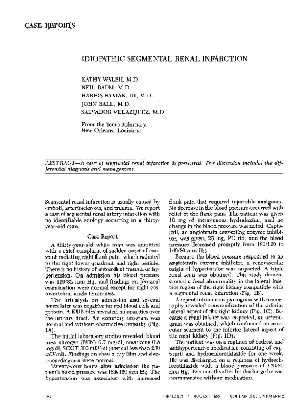 (PDF) Idiopathic segmental renal infarction