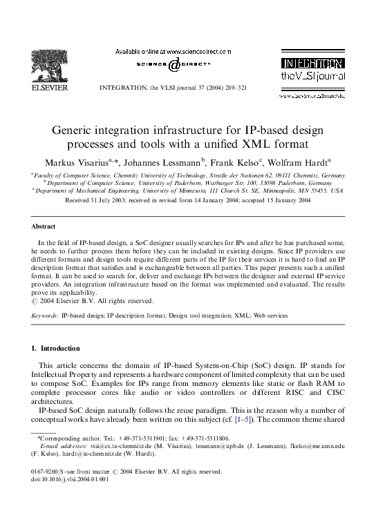 (PDF) Generic integration infrastructure for IP-based design processes ...