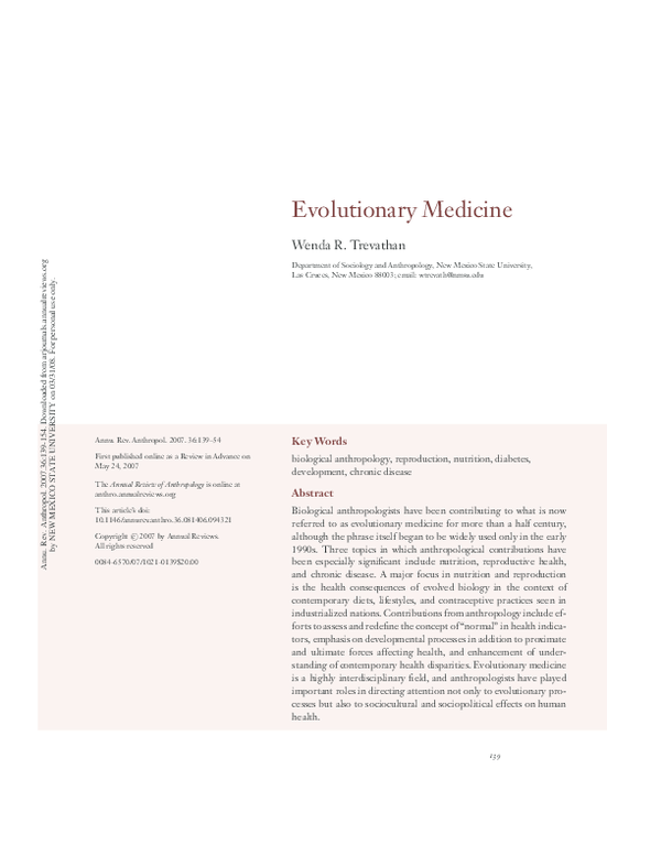 (PDF) Evolutionary Medicine