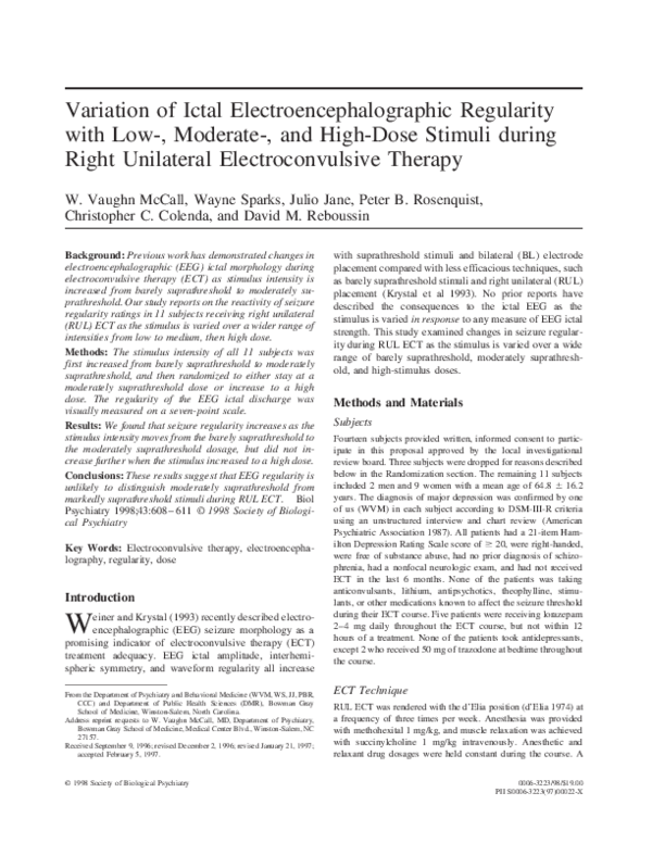 (PDF) Variation of Ictal Electroencephalographic Regularity with Low ...