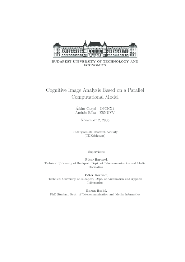 Pdf Cognitive Image Analysis Based On A Parallel Computational Model