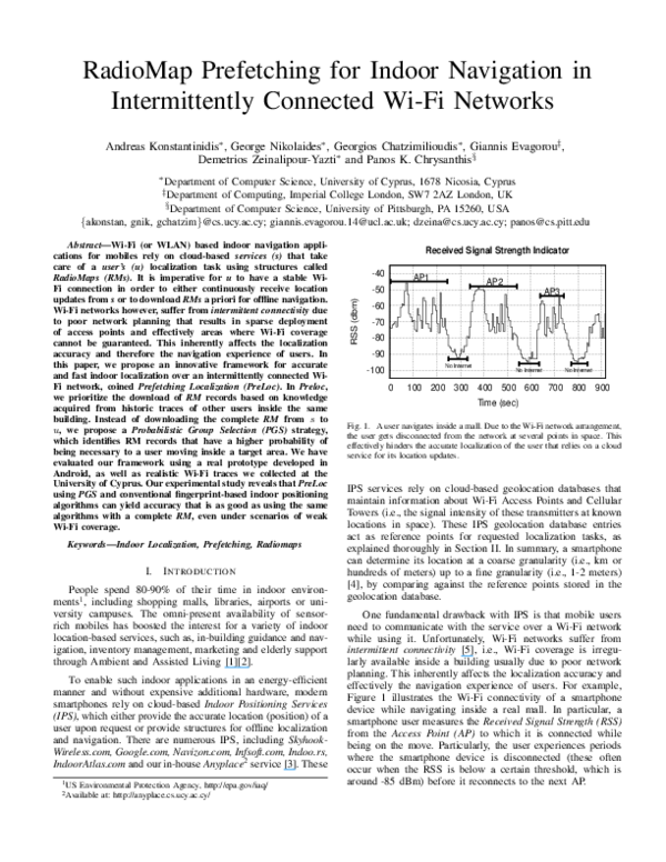(PDF) Radio Map Prefetching for Indoor Navigation in Intermittently ...