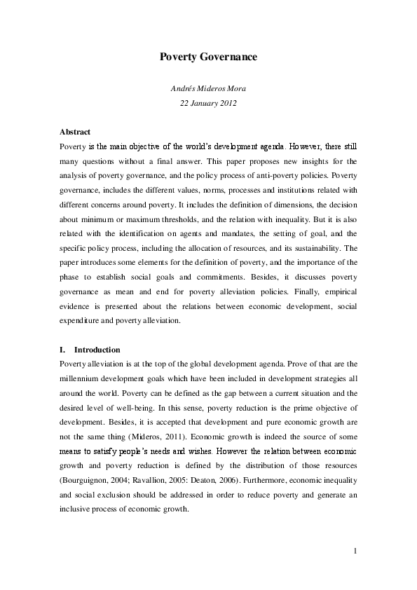 (PDF) Poverty Governance