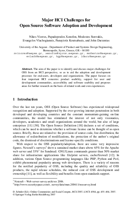 (PDF) Major HCI Challenges for Open Source Software Adoption and ...