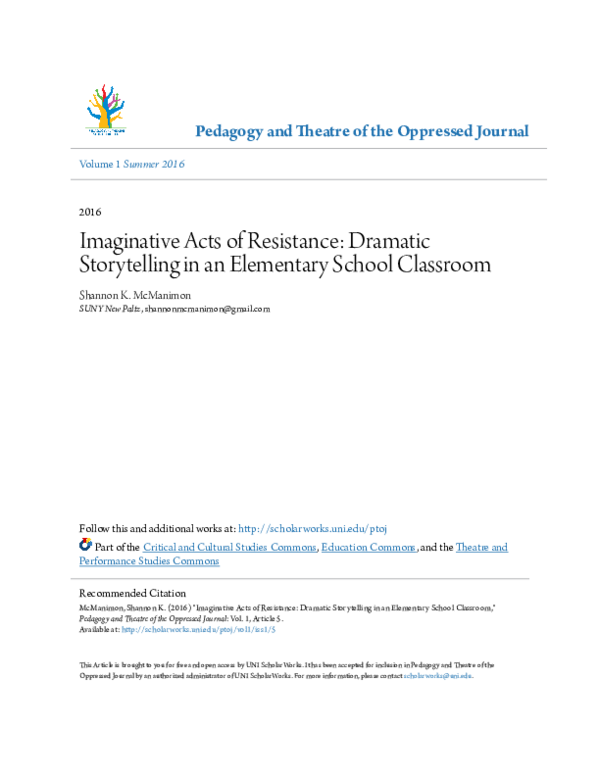 (PDF) Imaginative Acts of Resistance: Dramatic Storytelling in an ...