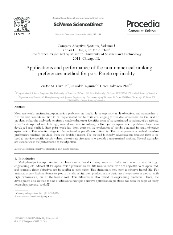 (PDF) Applications and performance of the non-numerical ranking preferences method for post ...