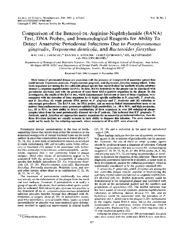 (PDF) Comparison of the benzoyl-DL-arginine-naphthylamide (BANA) test ...