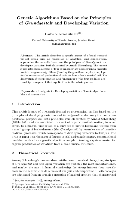 (PDF) Genetic Algorithms Based on the Principles of Grundgestalt and ...