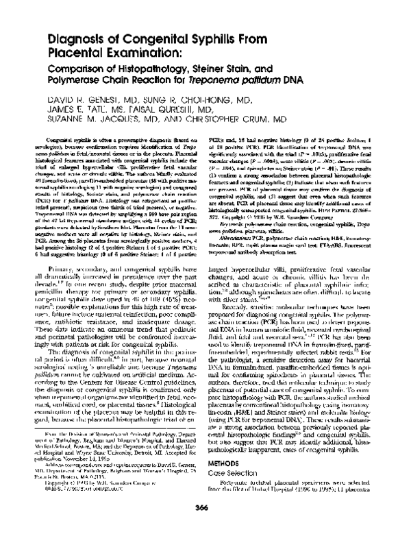 (PDF) Diagnosis of congenital syphilis from placental examination ...