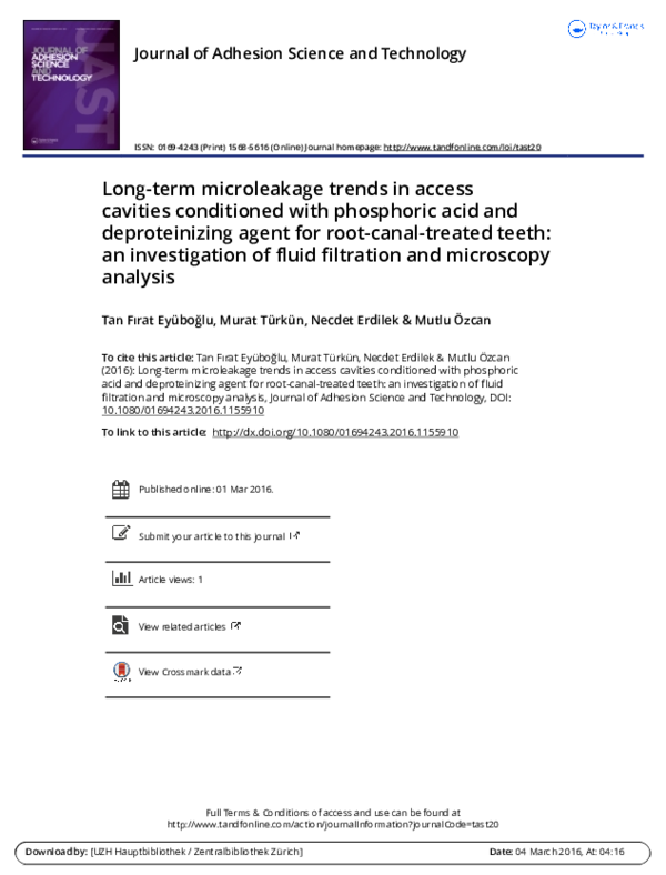 (PDF) Long-term microleakage trends in access cavities conditioned with ...