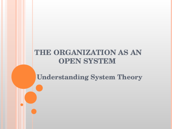 (PPT) The Organization as Open System (2)